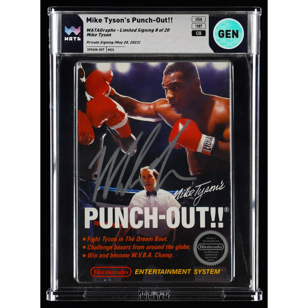 Mike Tyson Signed LE 1987 "Mike Tyson's Punch-Out!!" NES Video Game ...