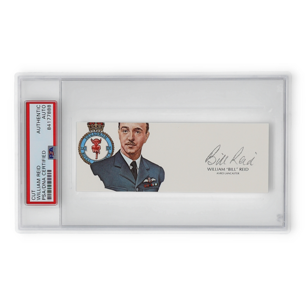 William Reid Signed Cut With Portrait WWII Victoria Cross Recipient ...