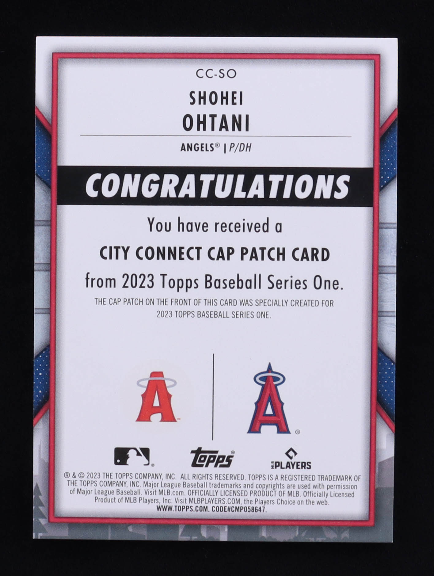 Shohei Ohtani 2023 Topps City Connect Commemorative Patch #CCSO ...