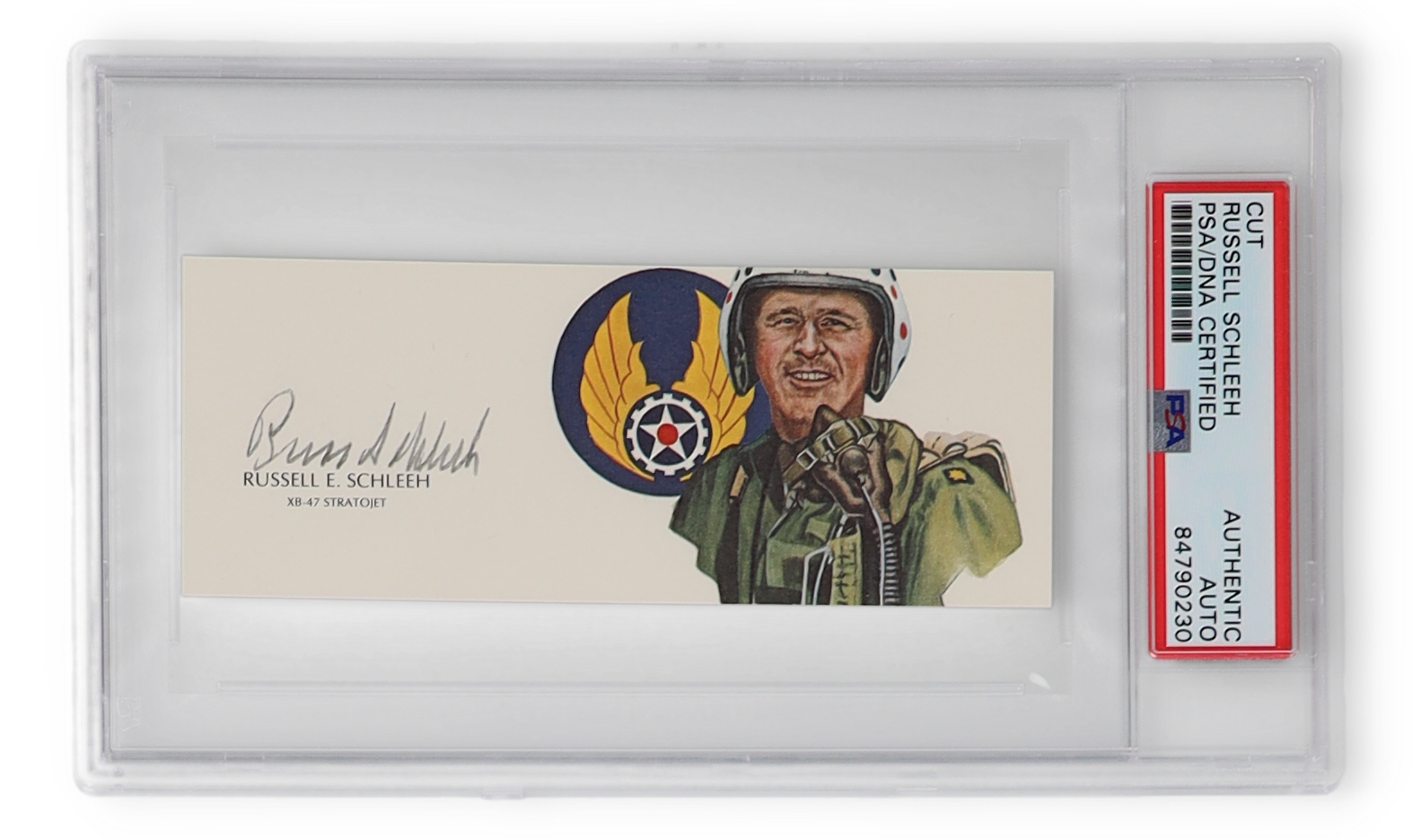 Russell Schleeh Signed Cut with Portrait Bomber Test Pilot (PSA ...