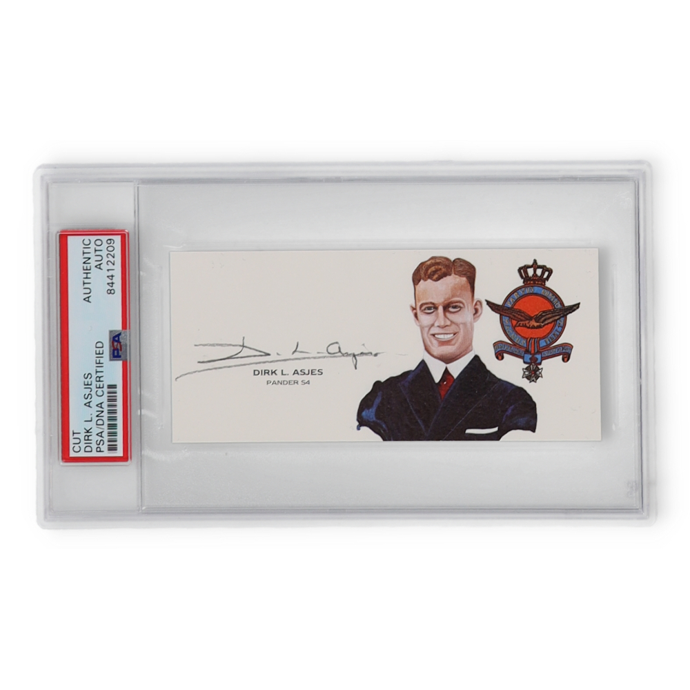 Dirk Asjes Signed Cut With Portrait WWII Netherlands Pilot (PSA ...