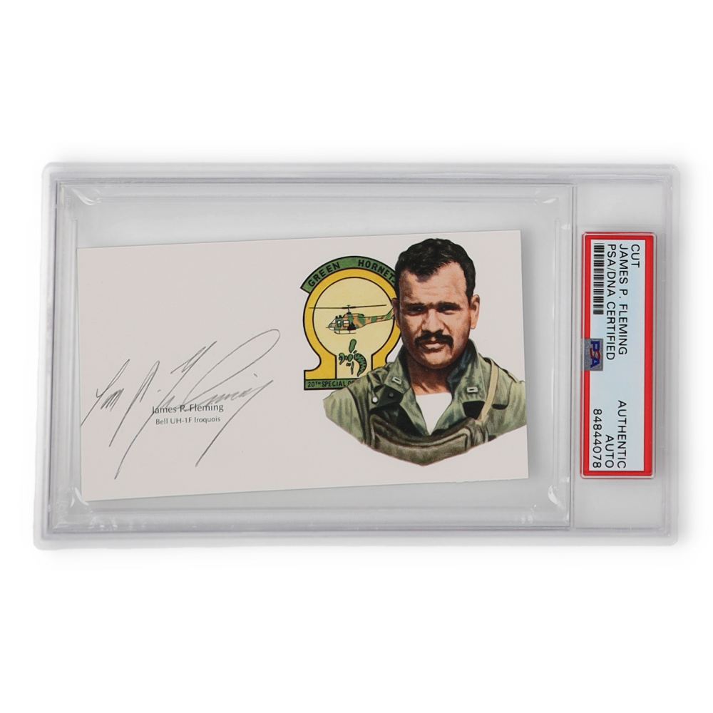 James Fleming Signed Cut with Portrait Vietnam Medal of Honor (PSA ...