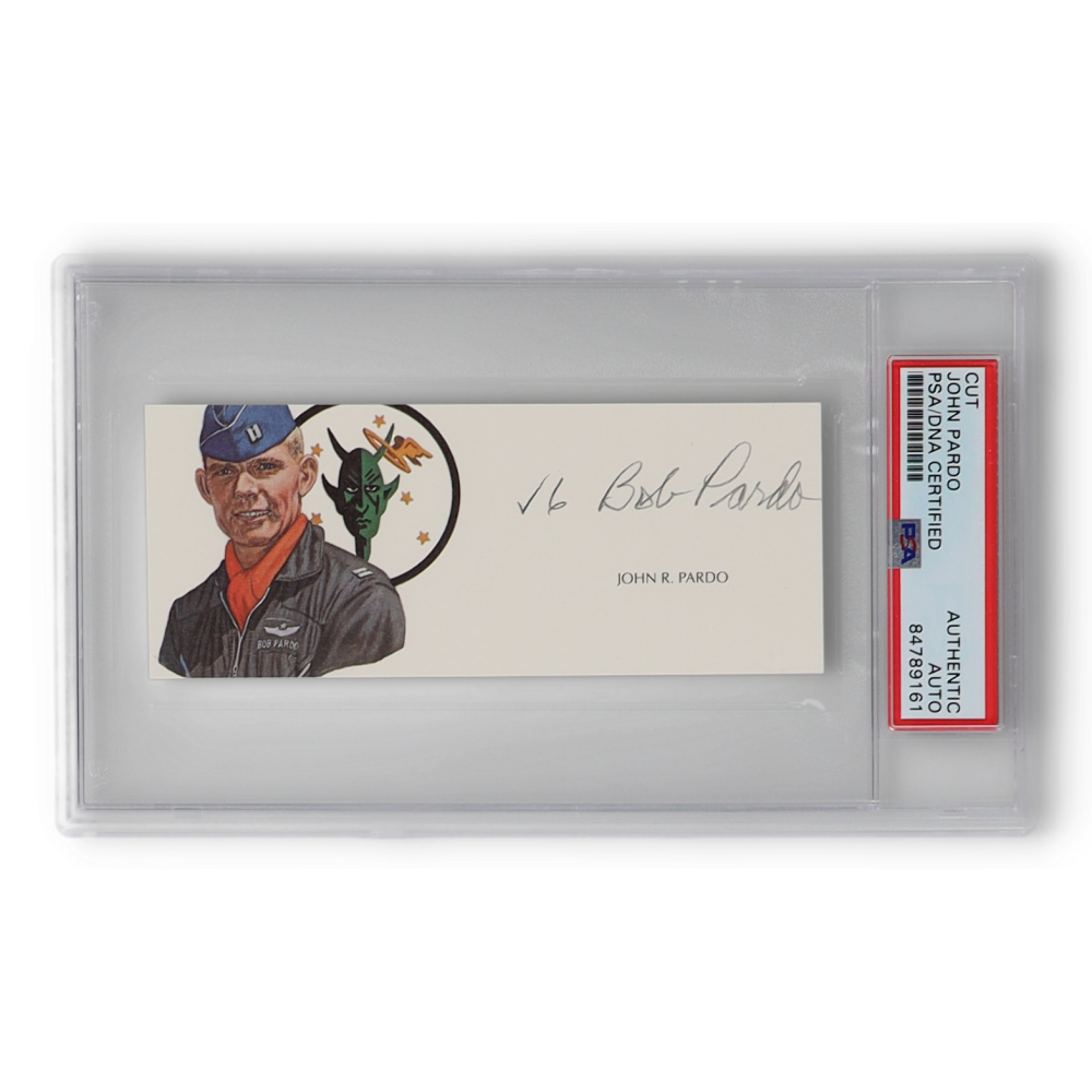 John Pardo Signed Cut with Portrait Vietnam MiG-Killer (PSA) | Pristine Auction