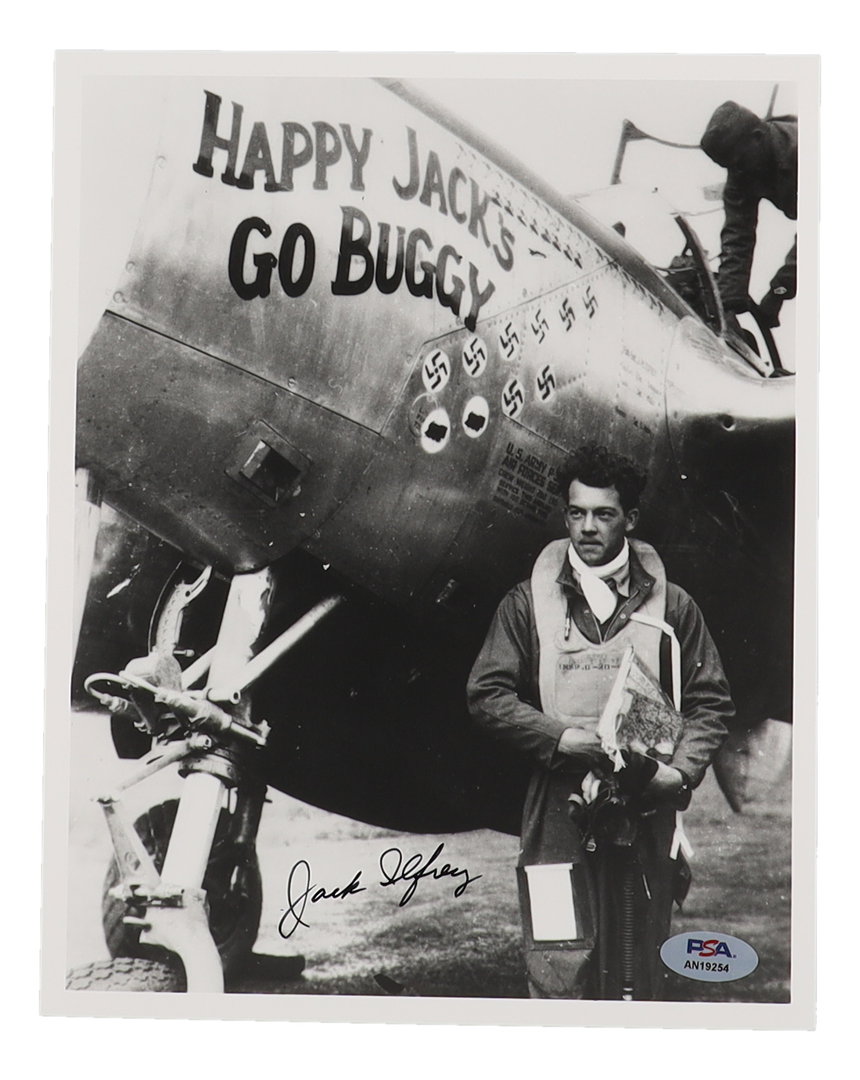 Jack Ilfrey Signed 8x10 Photo WWII P-38 Ace 7.5 Victories (PSA ...
