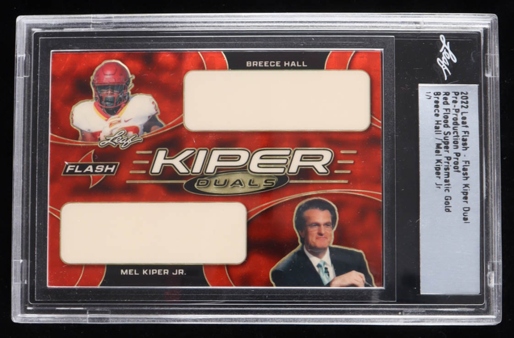 Breece Hall / Mel Kiper Jr. 2022 Leaf Flash - Flash Kiper Dual Pre ...