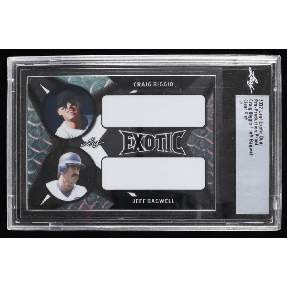 Craig Biggio / Jeff Bagwell 2022 Leaf Exotic Dual Pre-Production Proof ...