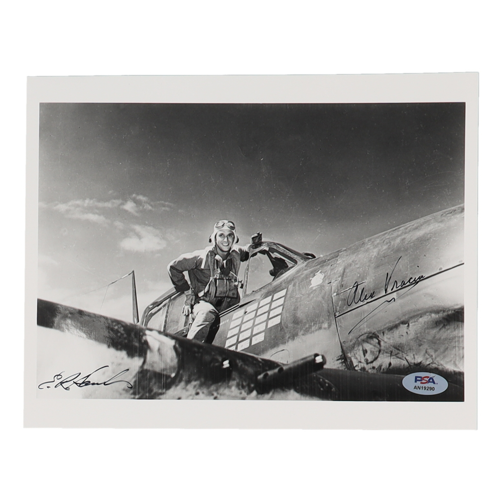 Alex Vraciu & Eugene Hanks Signed 8x10 Photo WWII VF-16 Aces (PSA ...