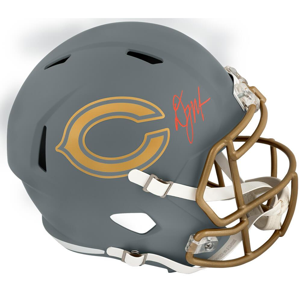 D. J. Moore Signed Bears Full-Size Slate Alternate Speed Helmet ...