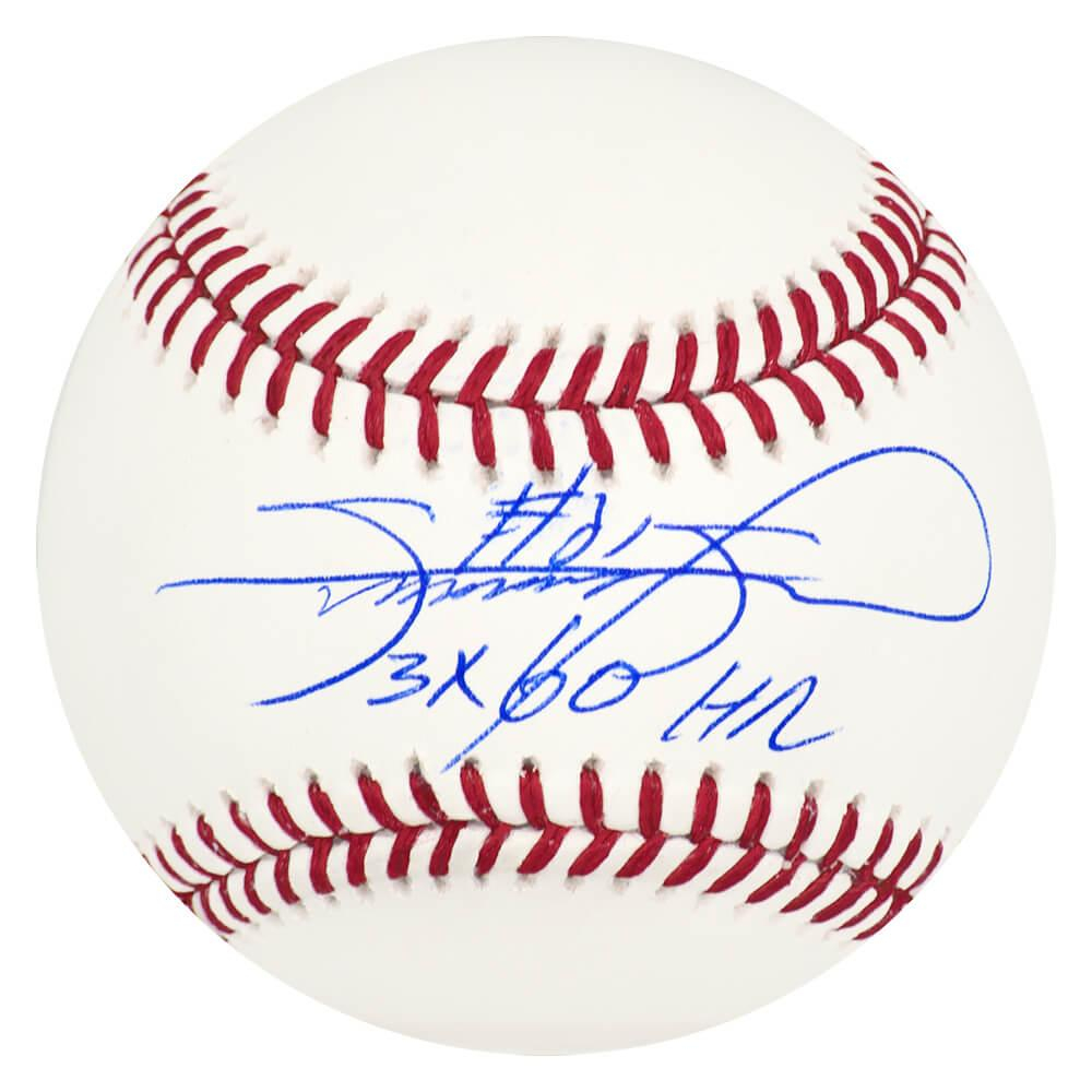 Sammy Sosa Signed OML Baseball Inscribed "3x 60 HR" (Schwartz ...