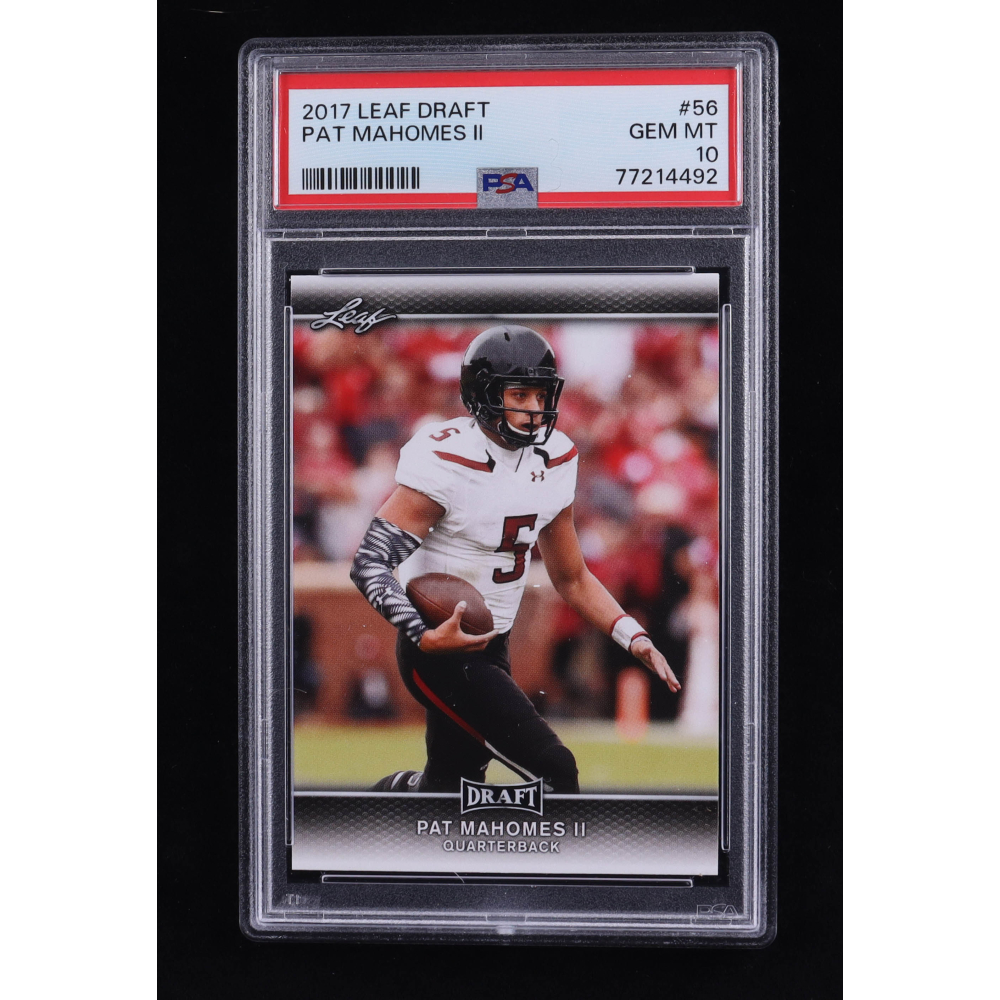 Pat Mahomes II 2017 Leaf Draft #56 RC (PSA 10) | Pristine Auction