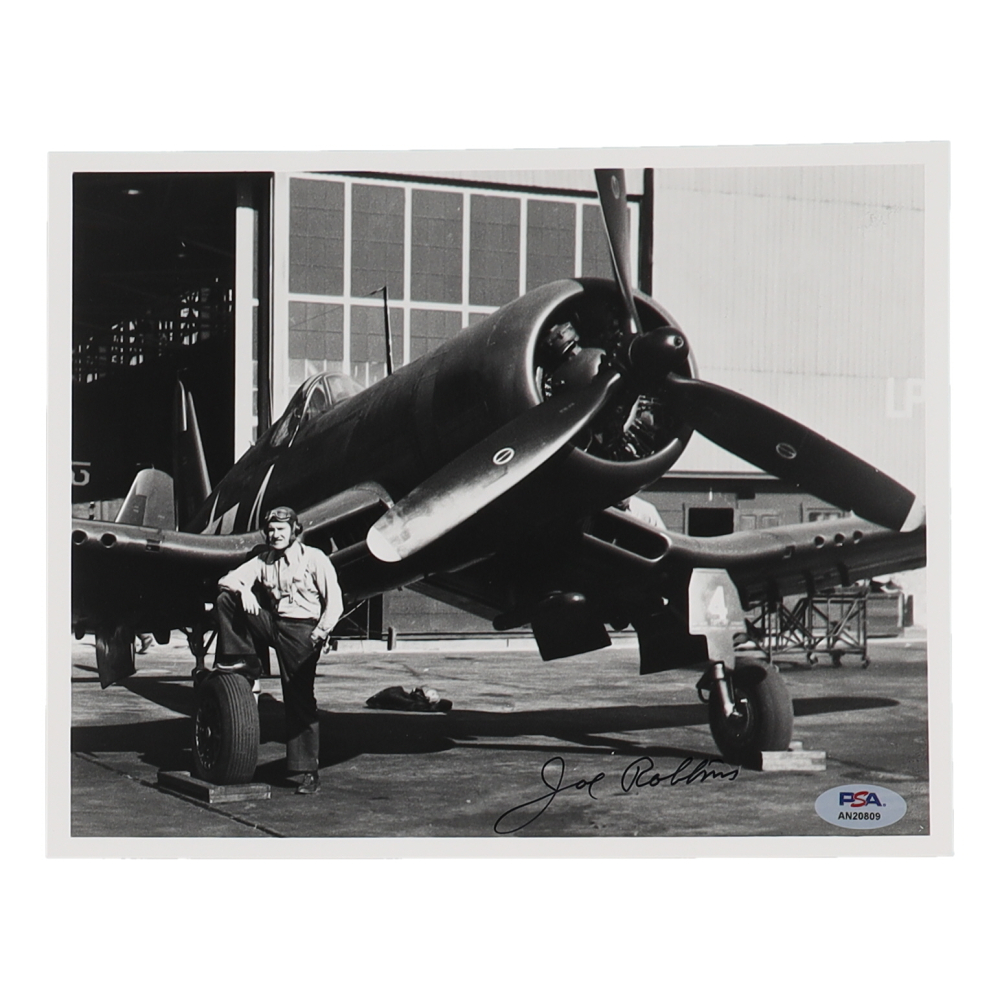 Joe Robbins Signed 8x10 Photo WWII Navy Ace 5 Victories (PSA ...