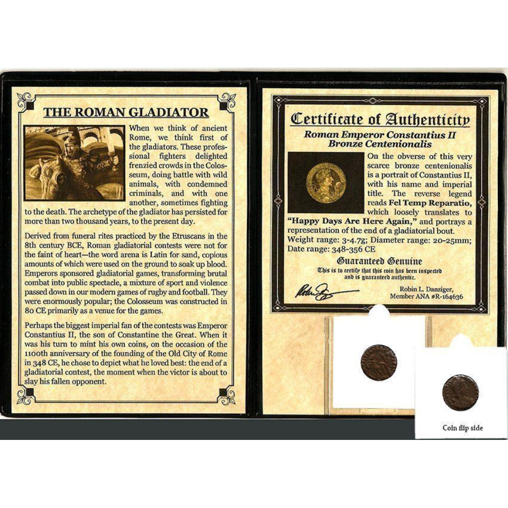 "The Roman Gladiator" Coin of Emperor Constantius II in Album ...