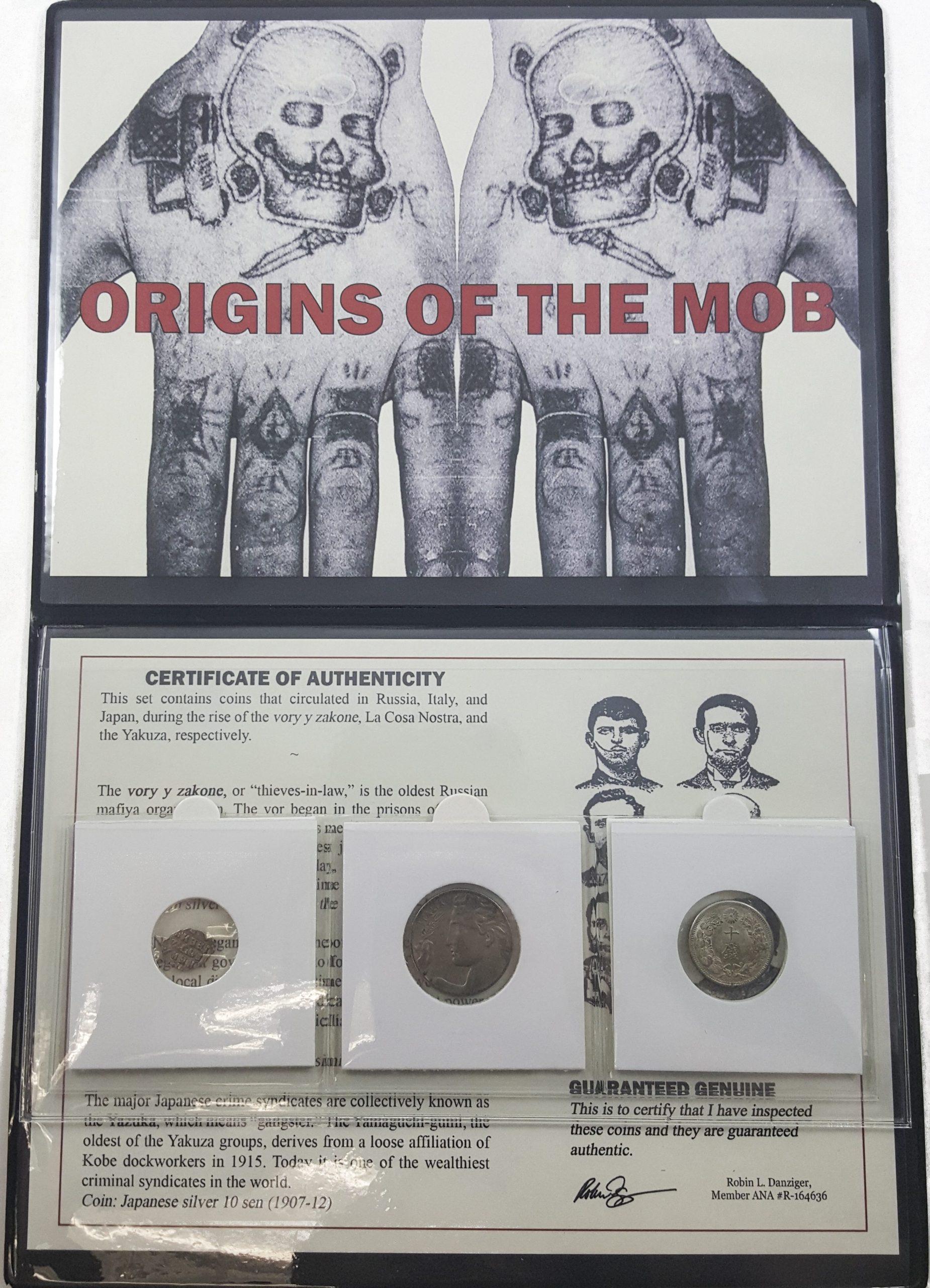 "Origins of the Mob" Set of (3) Coins in Album | Pristine Auction