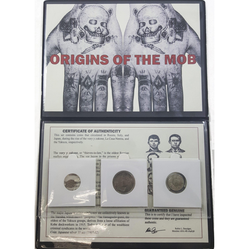 "Origins of the Mob" Set of (3) Coins in Album | Pristine Auction