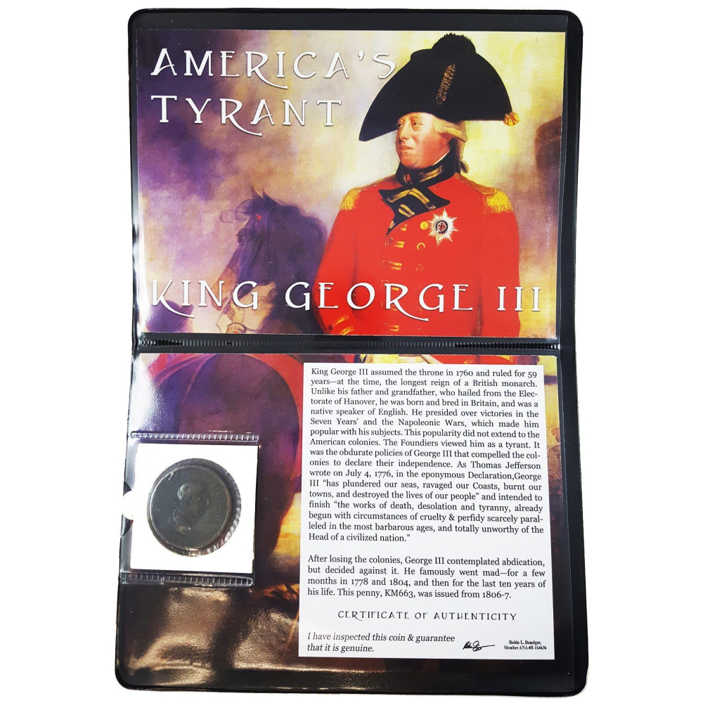 "America's Tyrant: King George III" Coin in Album | Pristine Auction