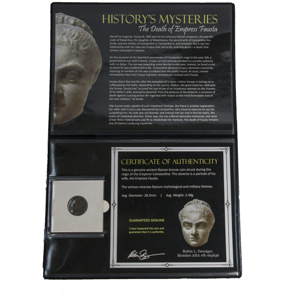 "History's Mysteries: The Death of Empress Fausta" Bronze Coin in Album ...