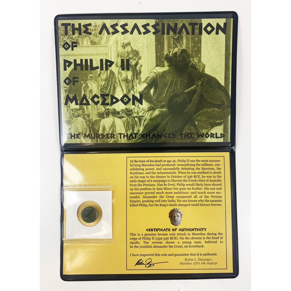 "The Assassination of Philip II of Macedon" Bronze Coin in Album ...