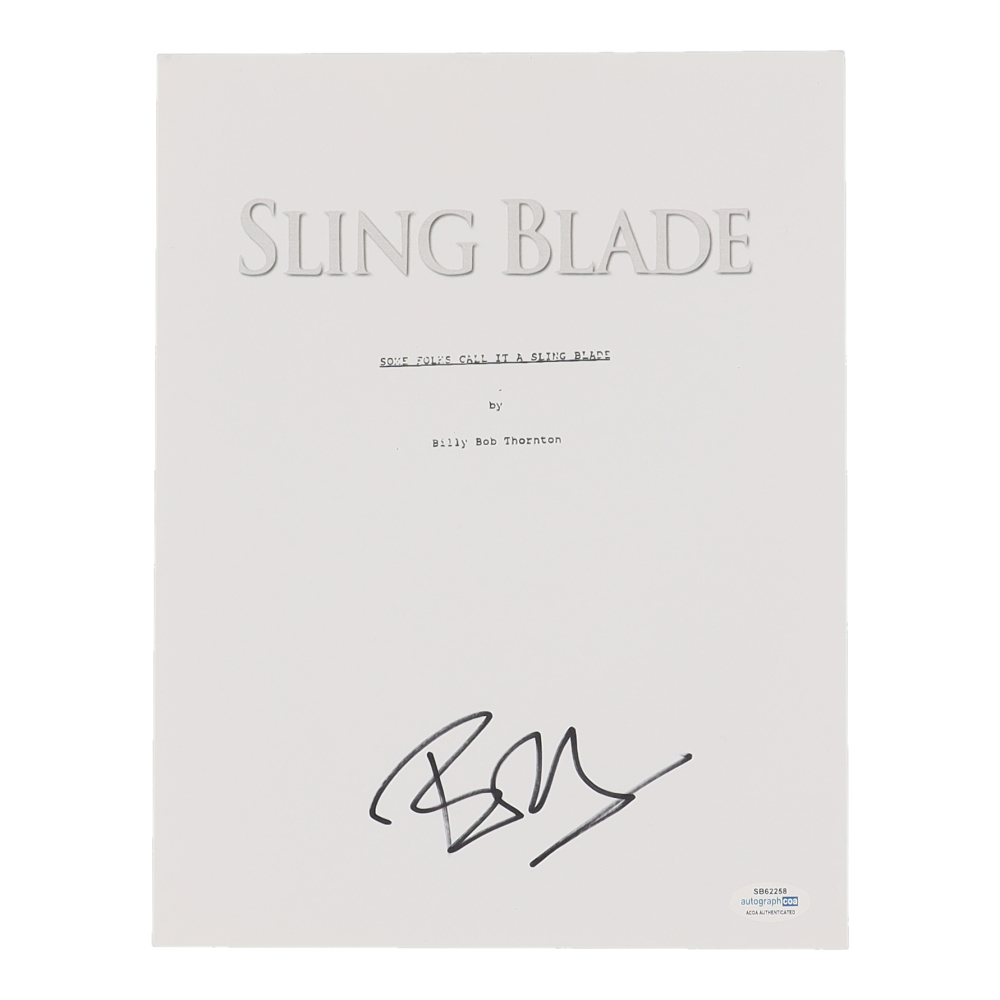 Billy Bob Thornton Signed "Sling Blade" 8x10 Movie Script Cover (ACOA ...