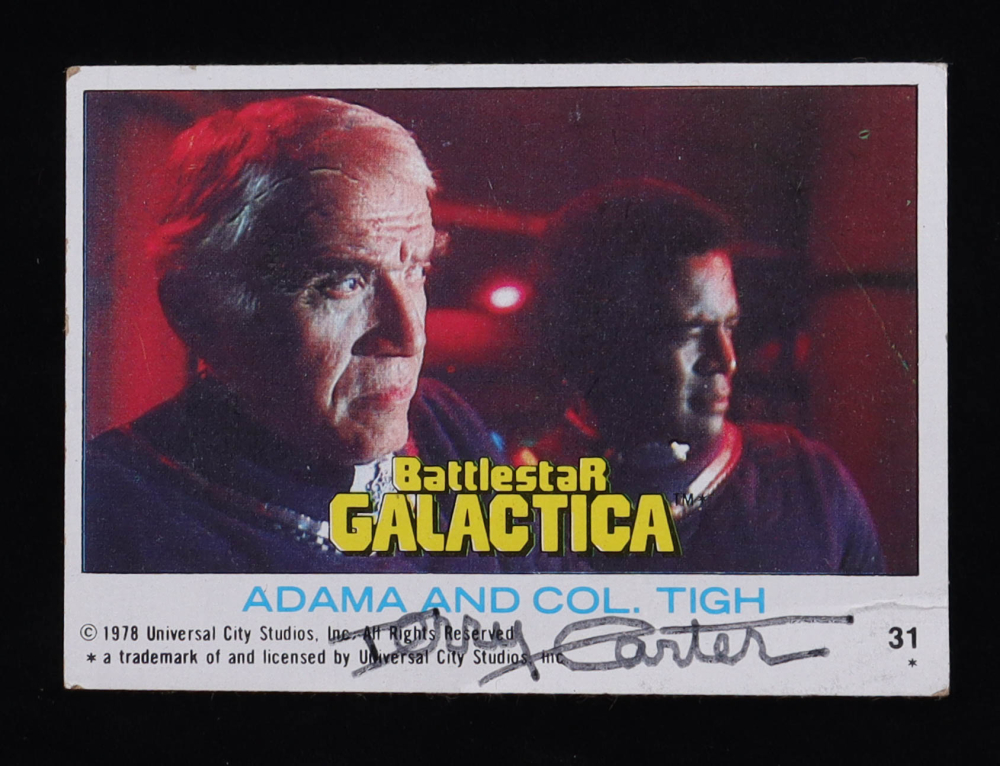 Terry Carter Signed 1978 Topps Battlestar Galactica #31 Adama and Col ...