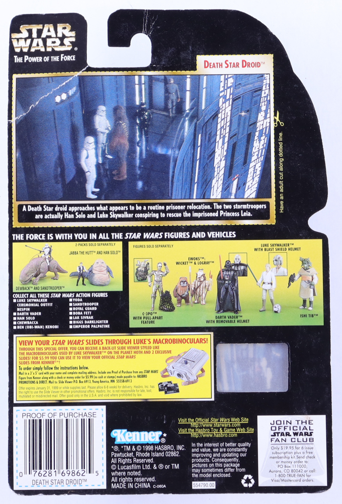 1998 "STAR WARS: The Power Of The Force" Death Star Droid Action Figure ...