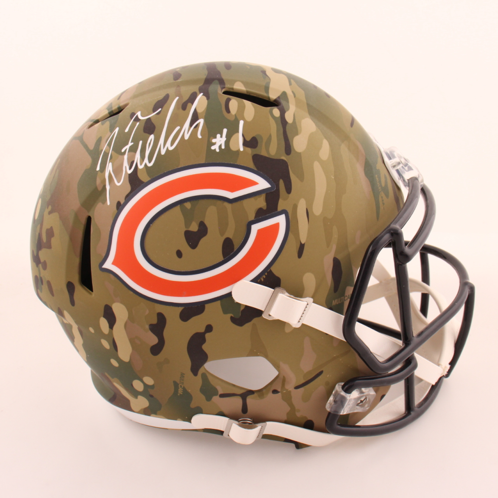 Justin Fields Signed Bears Full-Size On-Field Camo Alternate Speed ...