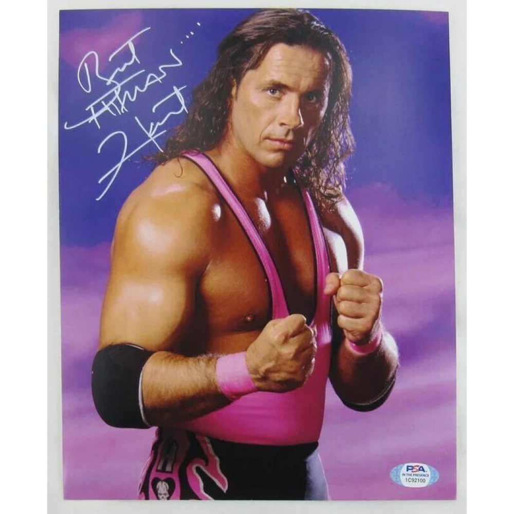 Bret "Hitman" Hart Signed WWE 8x10 Photo (PSA) | Pristine Auction