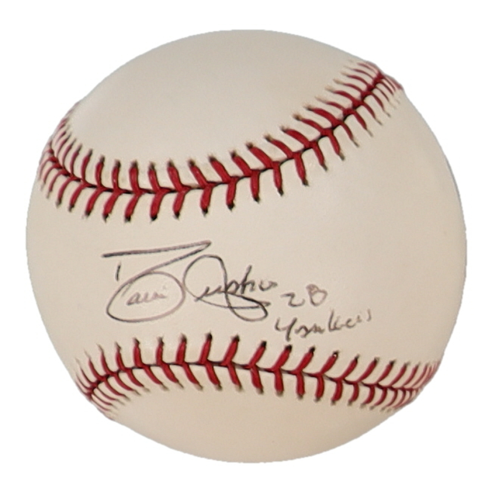 David Justice Signed OML Baseball Inscribed "Yankees" (Beckett ...