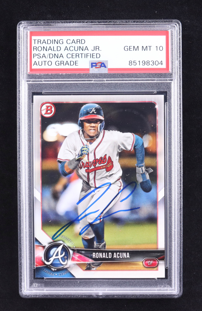 Ronald Acuna Jr. Signed 2018 Bowman Prospects #BP1 RC (PSA | Auto 10 ...