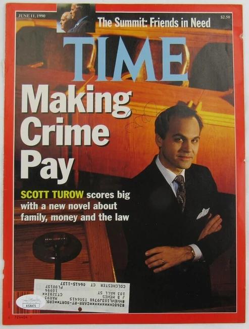 Scott Turow Signed 1990 "Time" Magazine Cover Page (JSA) | Pristine Auction