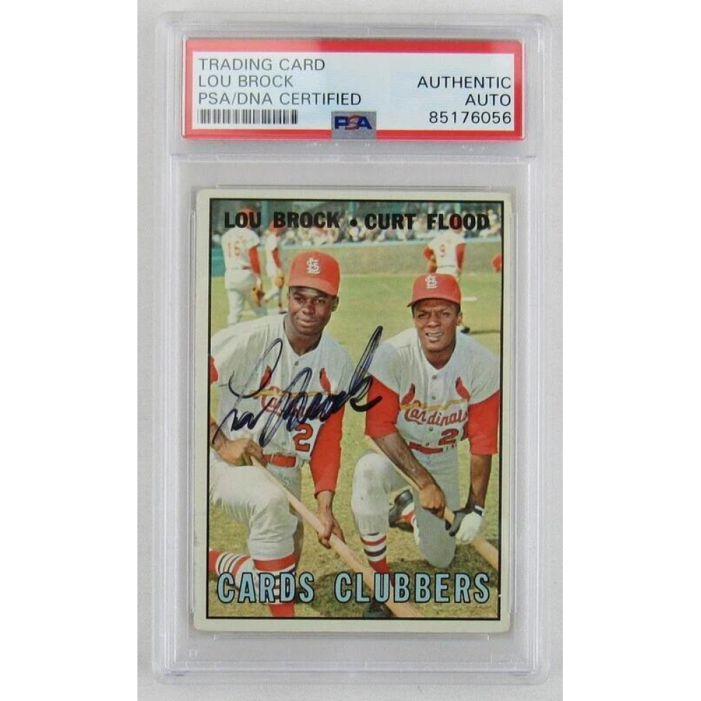 Lou Brock Signed 1967 Topps #63 (PSA) | Pristine Auction
