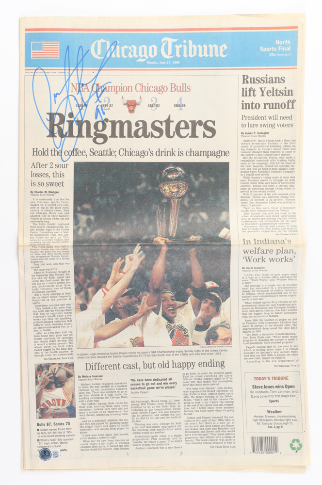 Dennis Rodman Signed 1996 Chicago Tribune "Ringmasters" Full Magazine ...