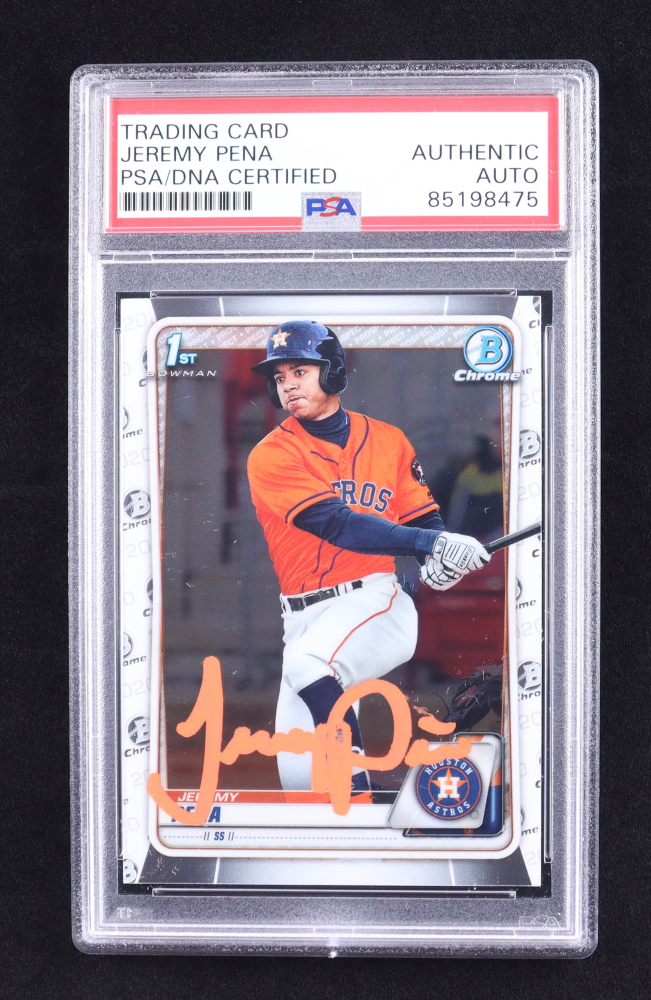 Jeremy Pena Signed 2020 Bowman Chrome Prospects #BCP61 RC (PSA & MLB ...