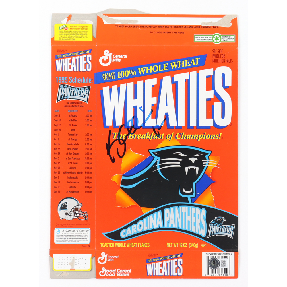 Kerry Collins Signed Panthers "Wheaties" Cereal Box (Beckett ...