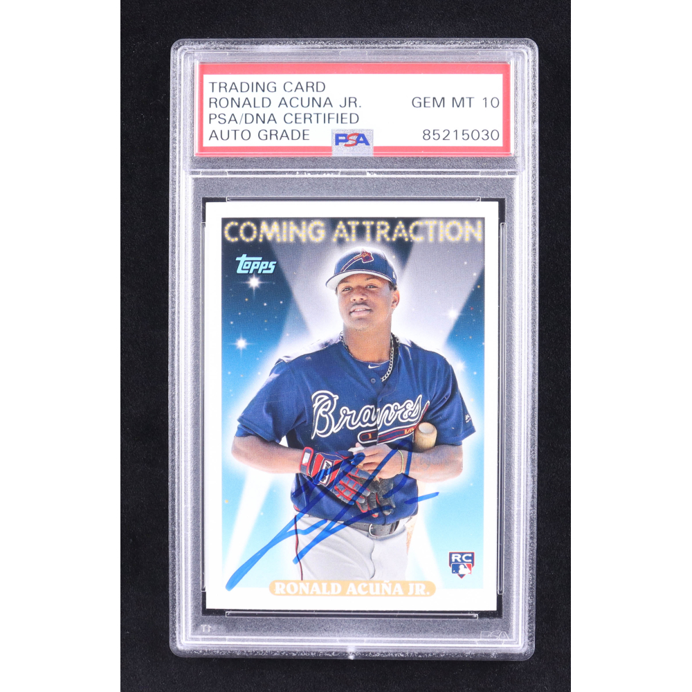 Ronald Acuna Jr. Signed 2018 Topps Archives Coming Attraction #CA12 RC ...
