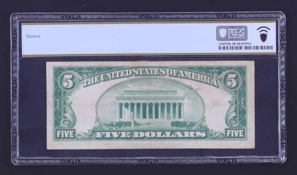 1929 U.S. $5 National Currency Note - Federal Reserve Bank of Boston ...