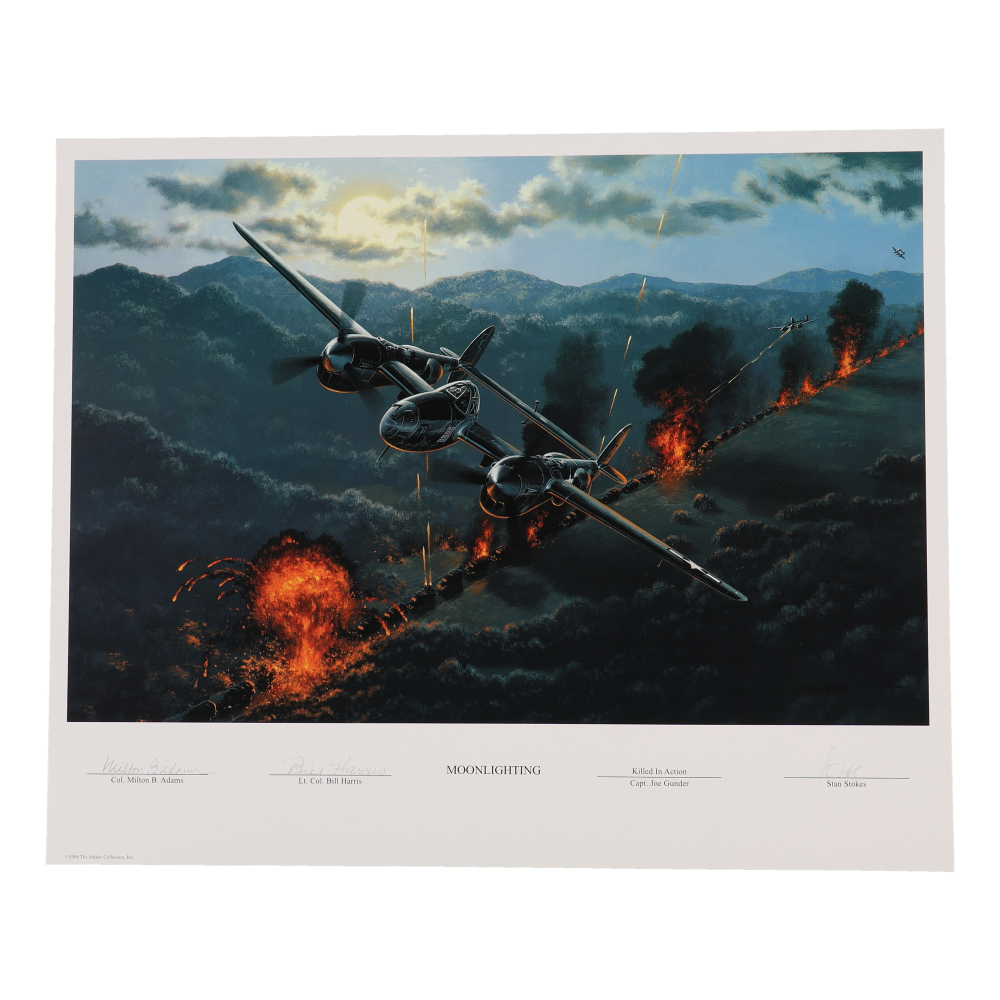 Milton Adams & Bill Harris Signed 'Moonlighting' 18x22 Lithograph (AIV ...