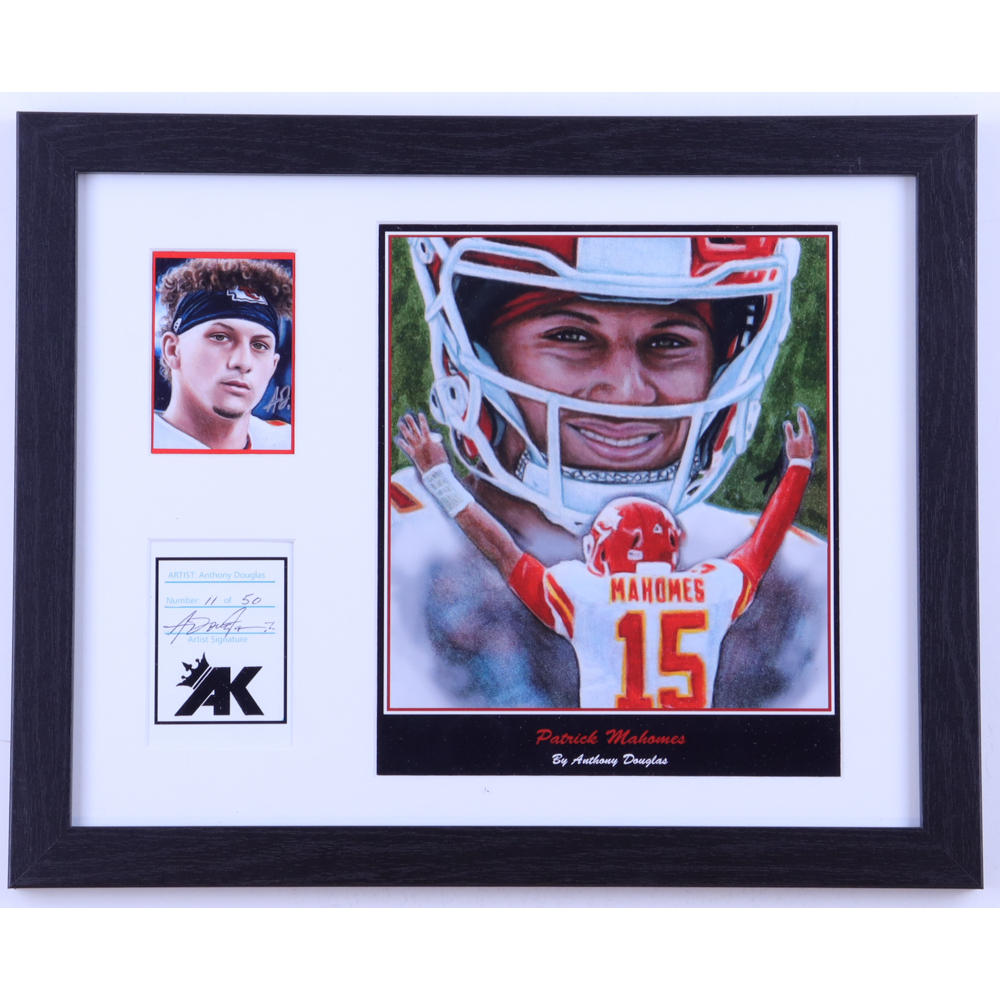 Anthony Douglas Signed LE "Patrick Mahomes" Custom Framed Lithograph ...