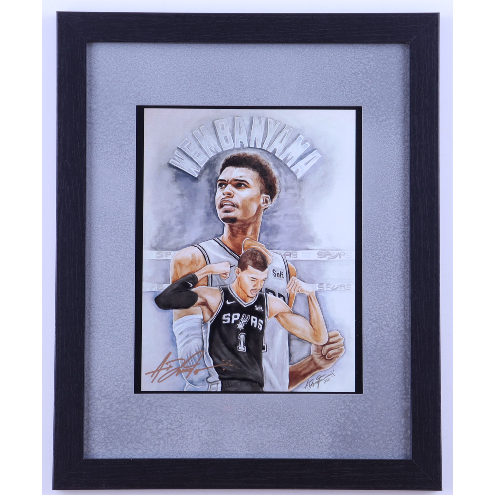 Anthony Douglas Signed "Victor Wembanyama" Custom Framed Lithograph (PA ...