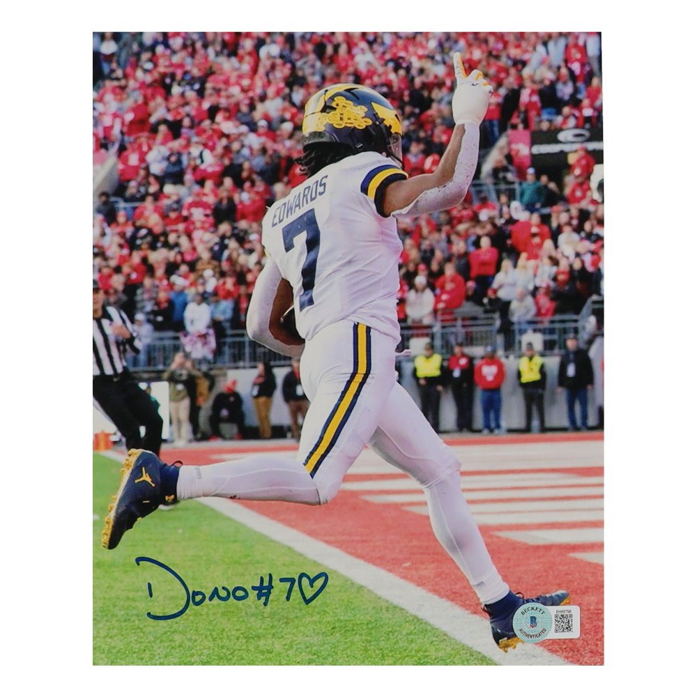 Donovan Edwards Signed Michigan Wolverines 8x10 Photo With Hand-Drawn ...