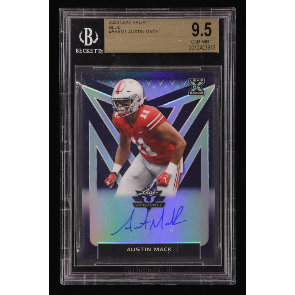 Austin Mack 2020 Leaf Valiant Blue #BAAM1 RC #7/25 (BGS 9.5 | Autograph ...