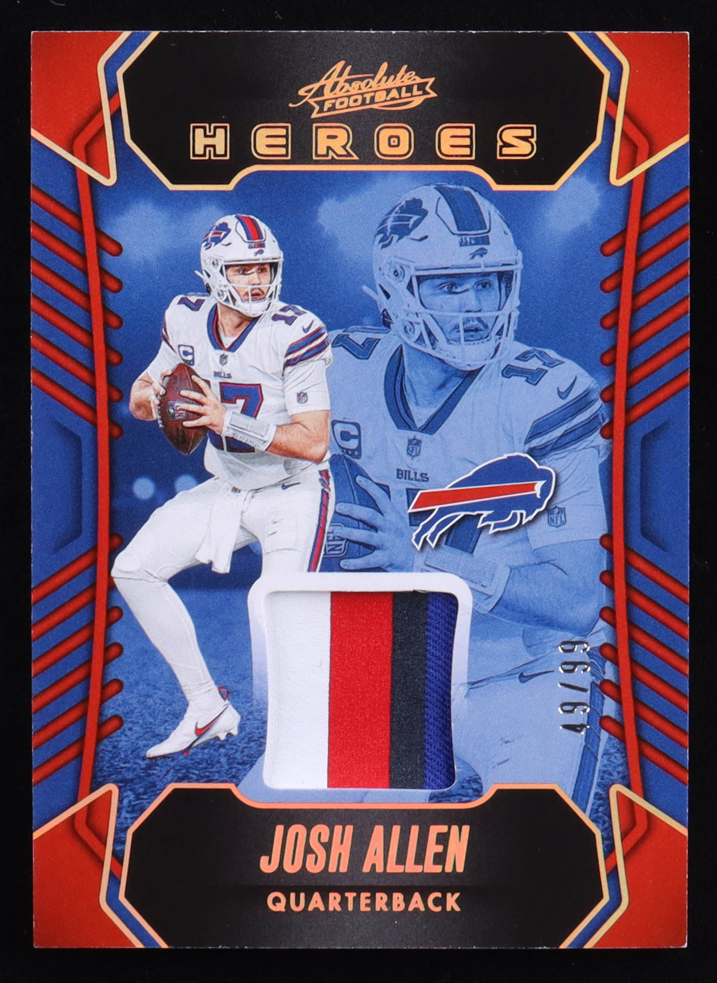 Josh Allen 2023 Absolute Absolute Heroes Memorabilia Gold #25 #49/99 ...