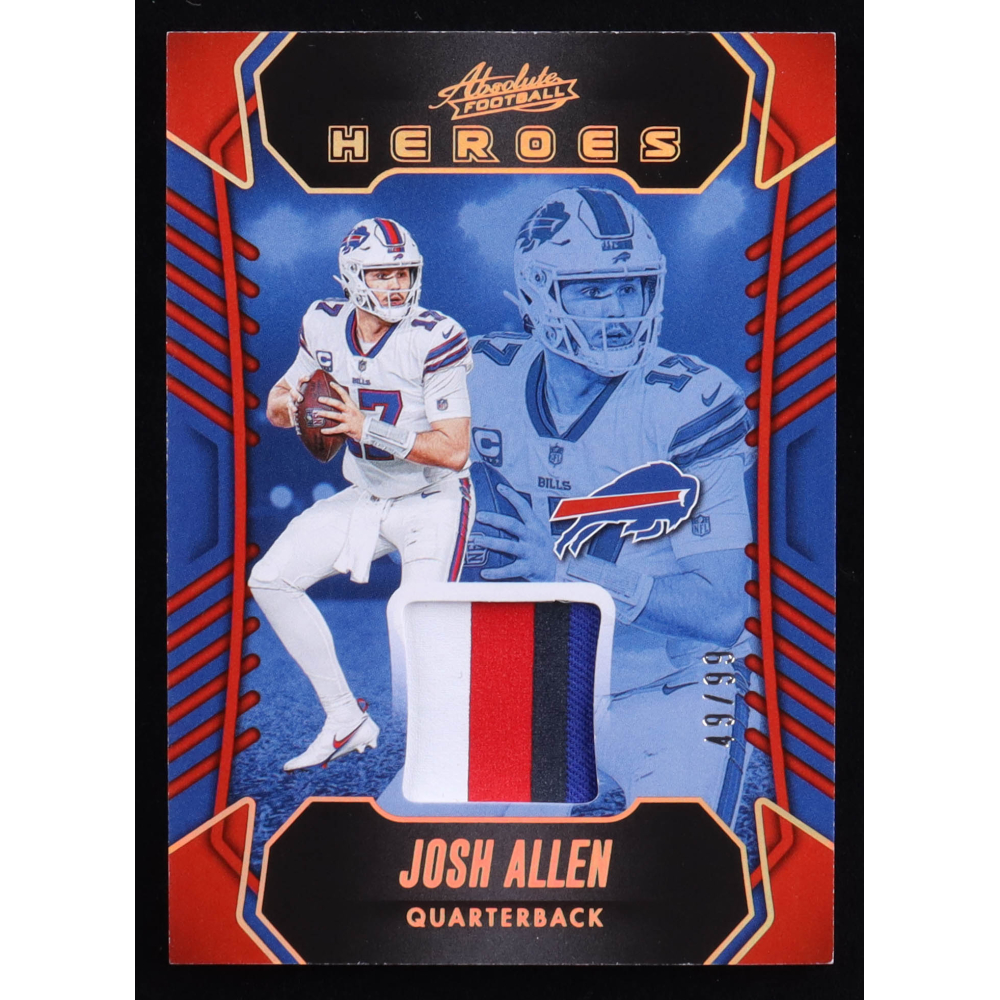 Josh Allen 2023 Absolute Absolute Heroes Memorabilia Gold #25 #49/99 ...