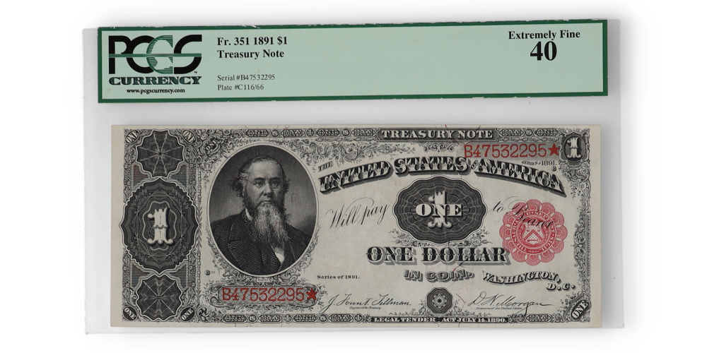 1891 U.S. $1 One Dollar Treasury "Star" Note (PCGS EF40) | Pristine Auction