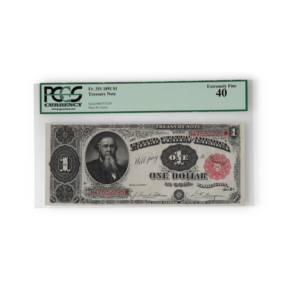 1891 U.S. $1 One Dollar Treasury "Star" Note (PCGS EF40) | Pristine Auction
