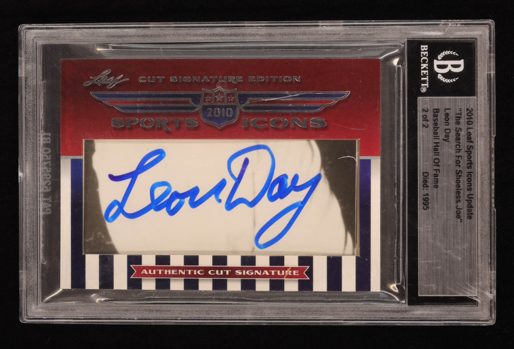 Leon Day 2010 Leaf Sports Icons Cut Signatures Update #553 #2/2 (BGS ...