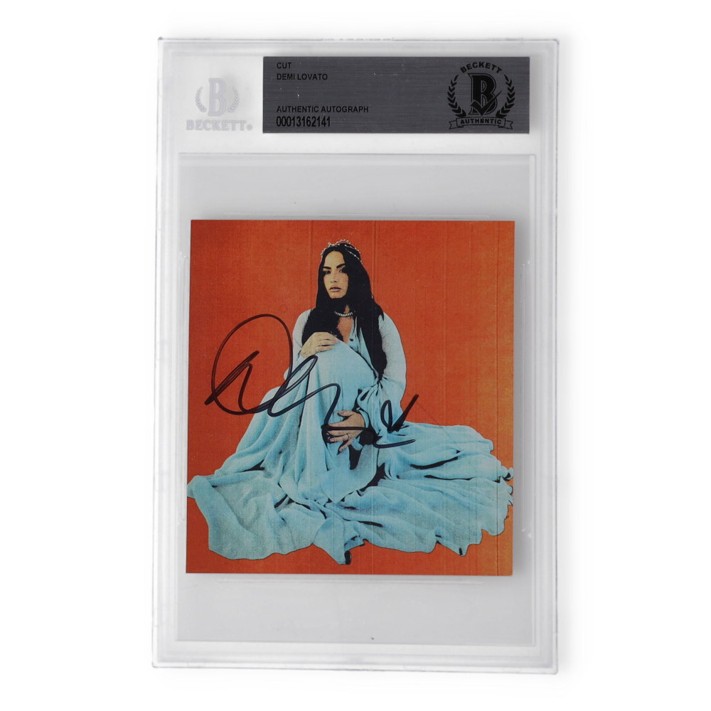 Demi Lovato Signed 4x4 Cut (Beckett) | Pristine Auction