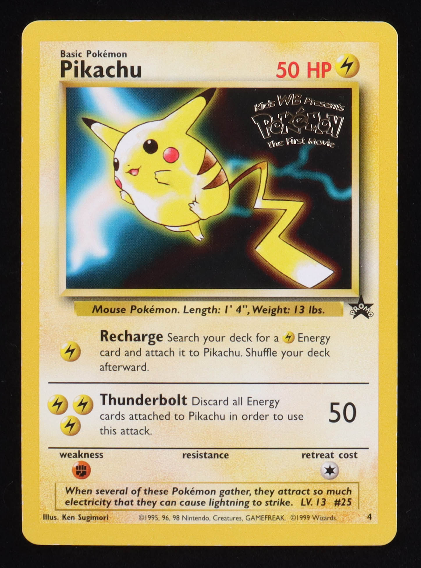Pikachu 1999-02 Pokemon Wizards of the Coast Black Star Promos #4 ...