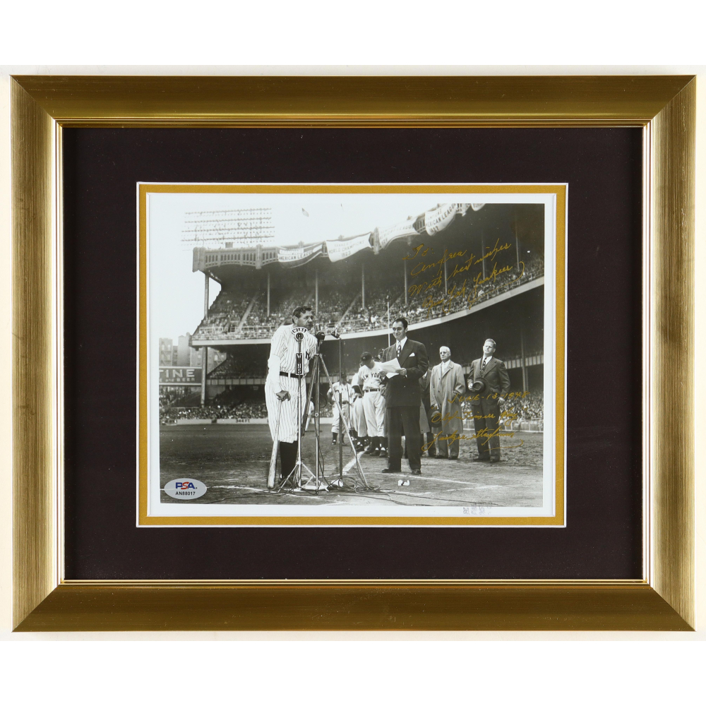 David Blumenthal Inscribed "Babe's Final Appearance" Custom Framed ...