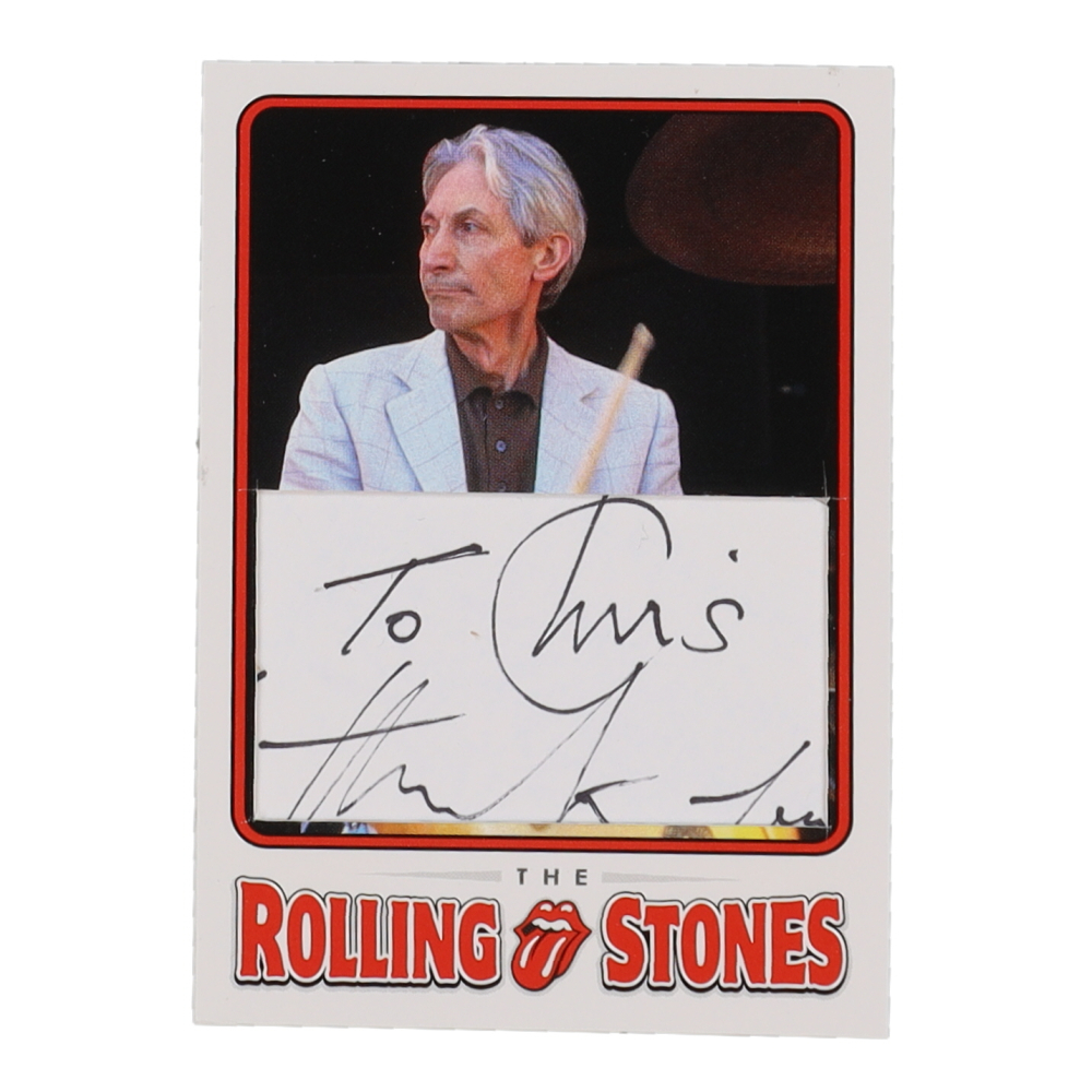 Charlie Watts Hand-Written Cut On "The Rolling Stones" Custom Trading ...