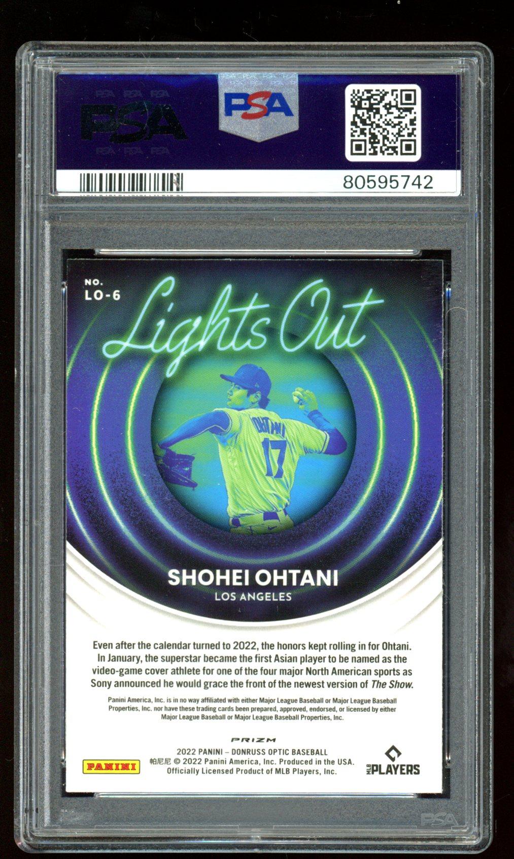 Shohei Ohtani 2022 Donruss Optic Lights Out Holo #6 (PSA 9) | Pristine ...